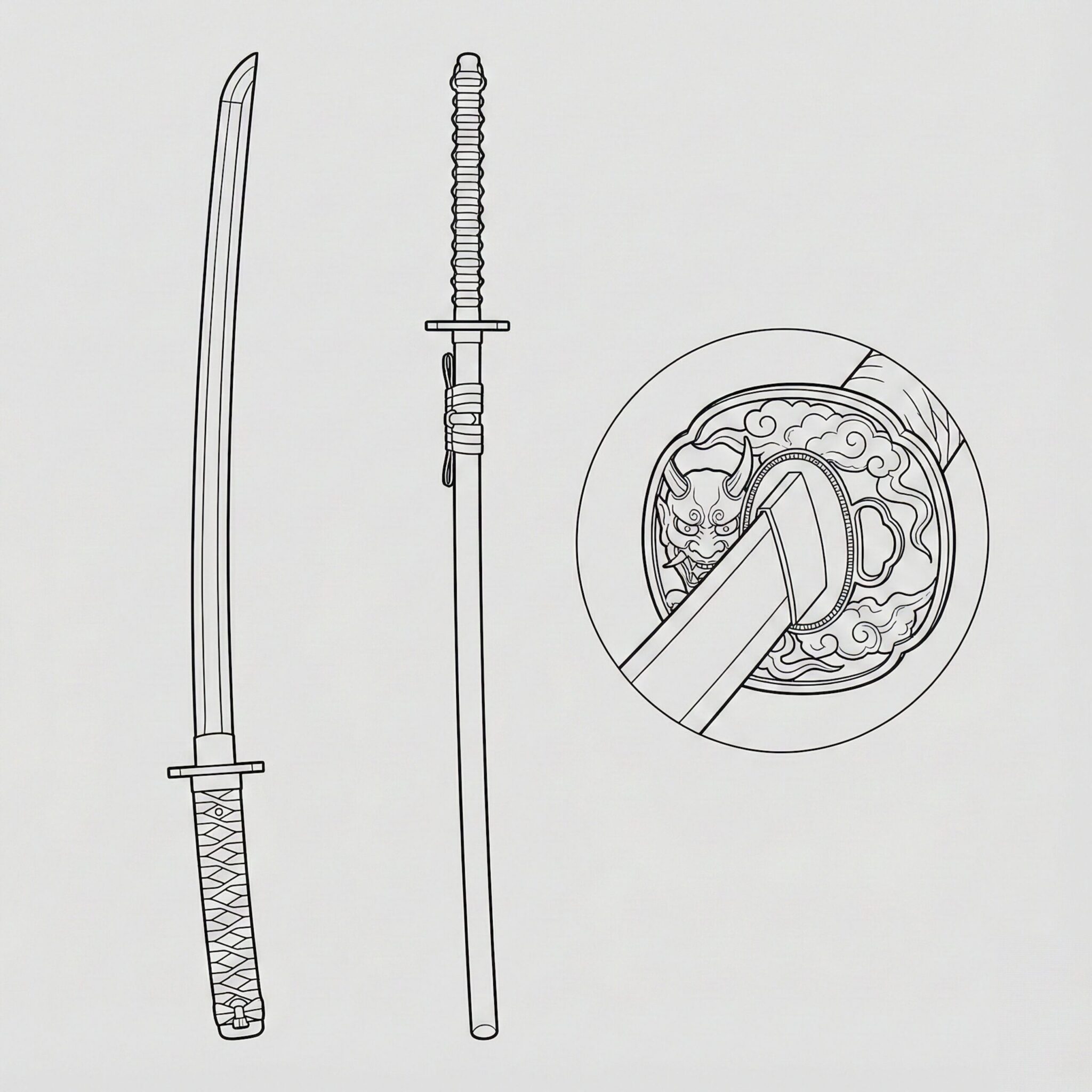 Onimaru – Legendary Japanese Yokai Sword Orthographic Reference ...